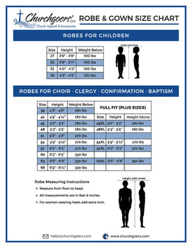 Size & Color Charts – Churchgoers
